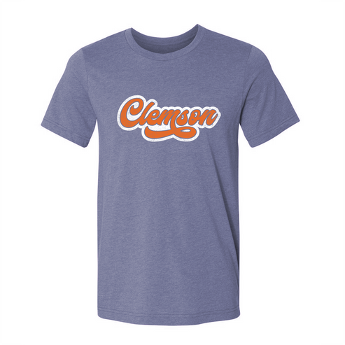 Clemson Retro Script - (Multiple Colors) – Tigertown Graphics