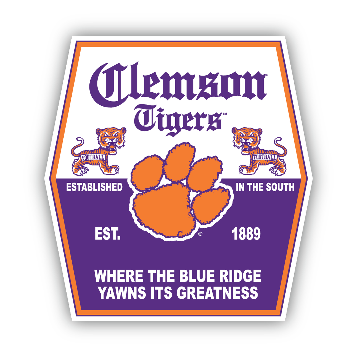 Clemson Extra Label Decal – Tigertown Graphics